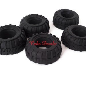 Fondant Tire Cake Decorations, Edible Tires for Car or Truck Cake and ...
