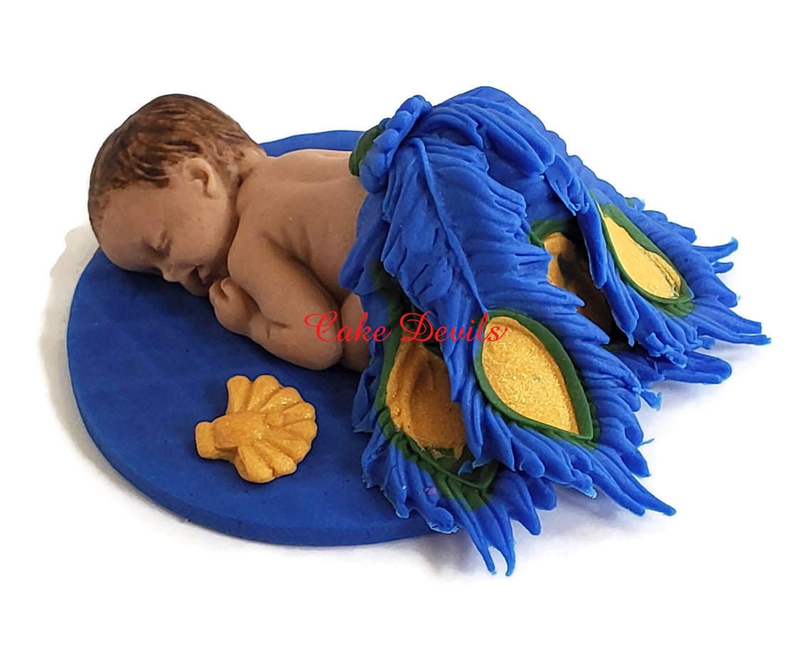 Peacock Baby Shower Cake Topper, Fondant Peacock Feather Baby Shower ...