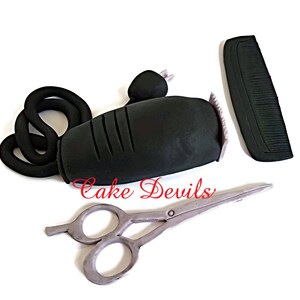 Fondant Barber Shop Cake Toppers, Hair Clippers Cake Decoration, Comb ...