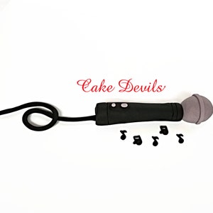 Fondant Microphone Cake Topper, Music Cake Decorations, Fondant Music ...