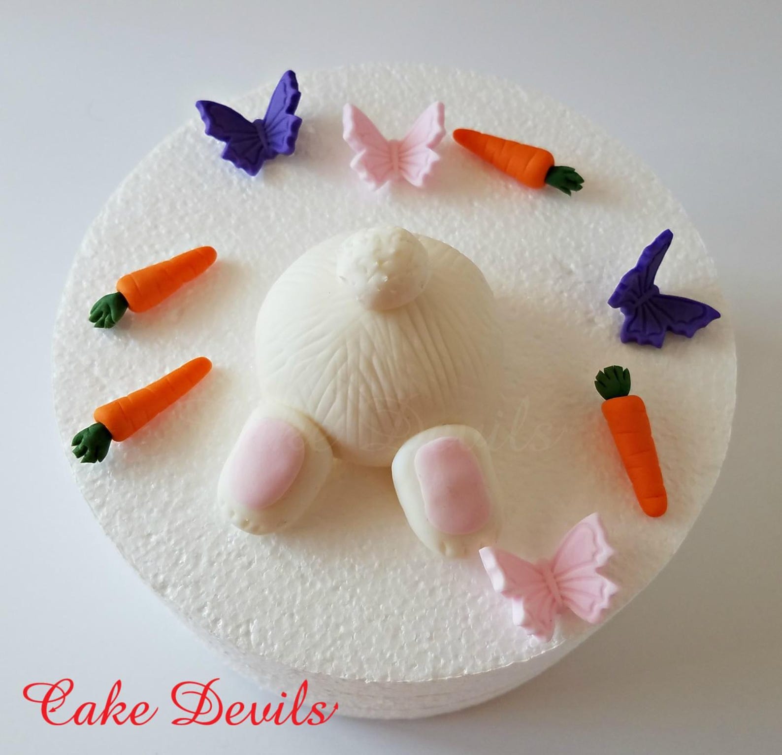 Easter Bunny Butt Digging, Bunny Cake Decorations, Digging Cake Topper- Fondant, Edible Handmade ...