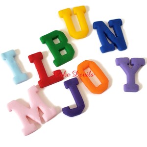 Fondant Letters, Handmade Edible Fondant Collegiate Letters Cake ...