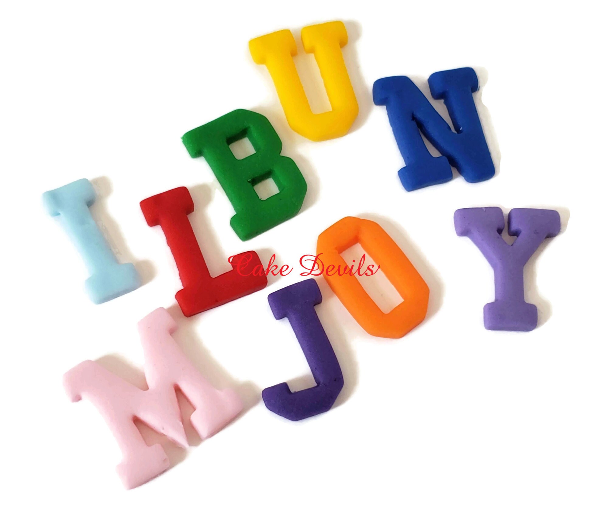 Fondant Letters Handmade Edible Fondant Collegiate Letters - Etsy