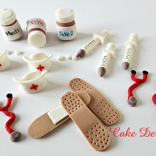 Medical Nurse Doctor Fondant Cupcake Toppers Nurse - Etsy