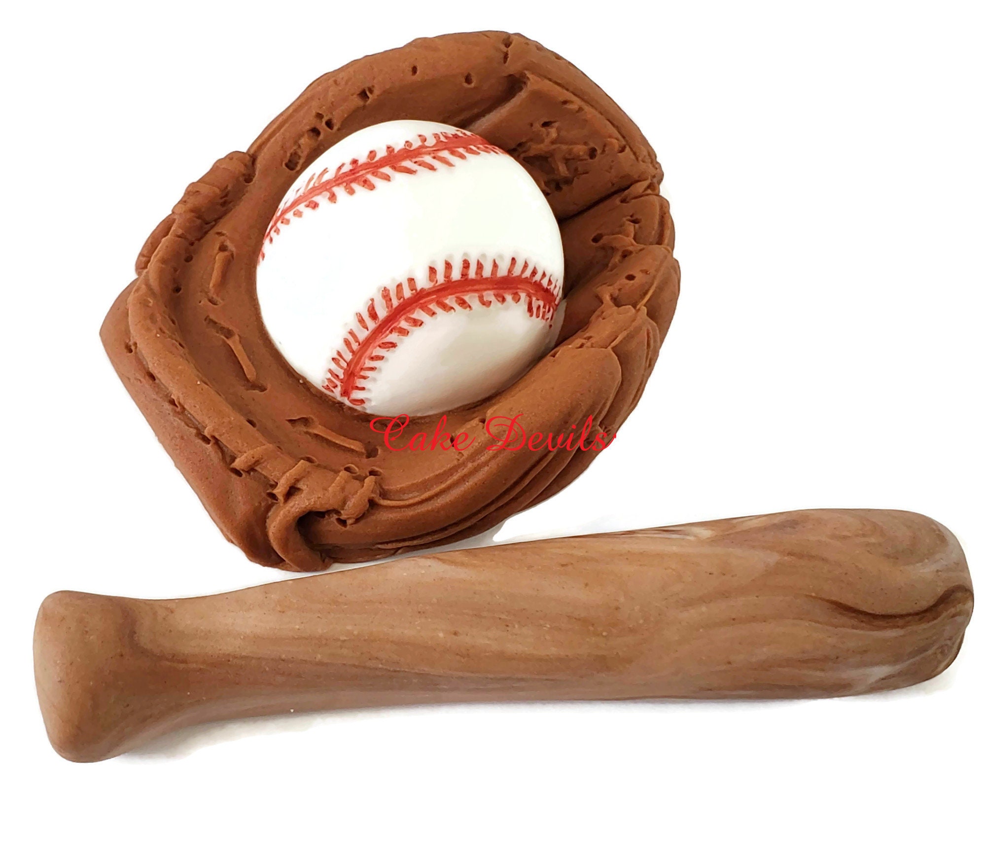 Fondant Baseball Cake Toppers Baseball Bat Baseball Glove | Etsy