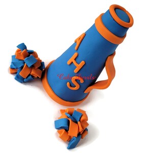 Fondant Cheerleading Cake Toppers, Megaphone, Pom Poms Cake Decorations ...