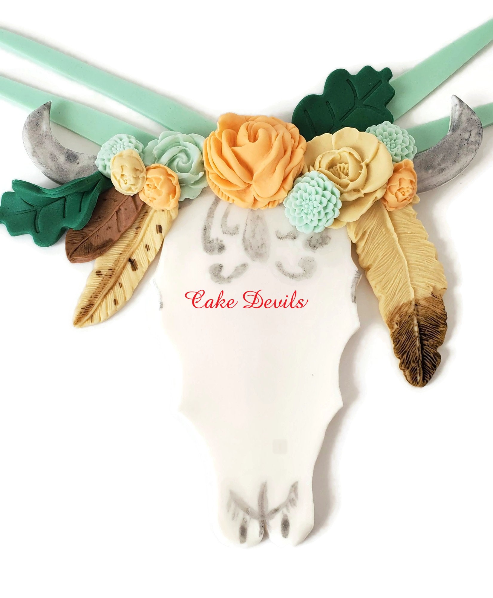 Fondant Country Western Cake Toppers, Steer Skull, Cow Skull Cake ...