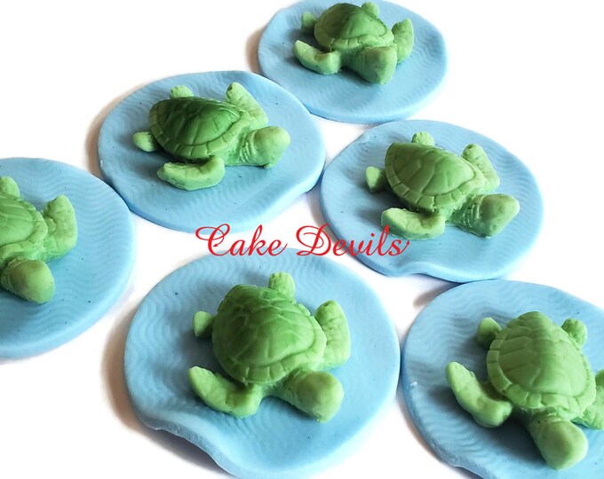 10 Pcs Turtle Cupcake Toppers - Charming Sea Turtle Cake Decorations ...