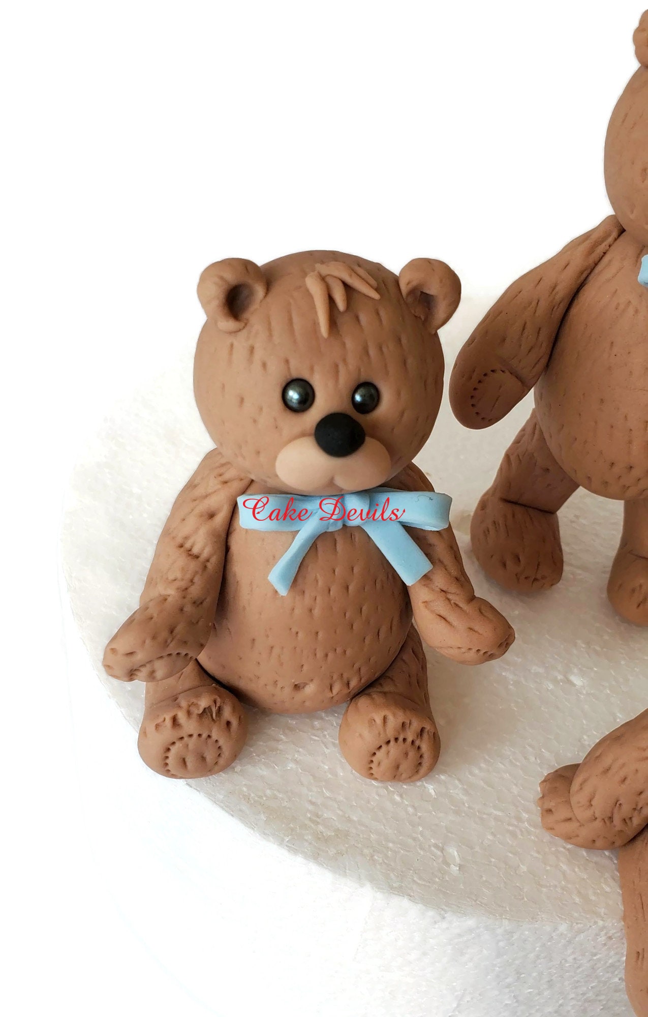 Fondant Teddy Bear Cake Toppers Fuzzy Bear Cake Decorations | Etsy