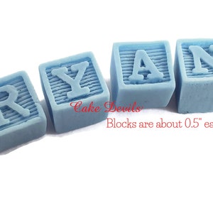 Fondant Small Baby Blocks Cake Decorations, Half Inch Baby Blocks Baby ...
