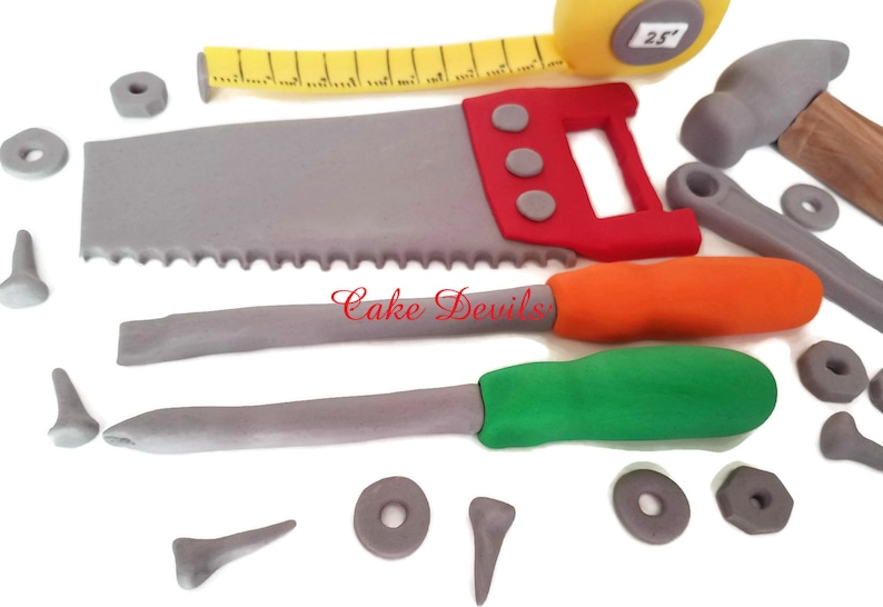 Tool Party Cake Toppers Colorful Tools Cake Decorations - Etsy
