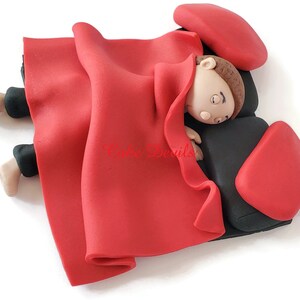 Messy Bed Cake Toppers, Handmade Fondant Cake Toppers for Teenage Boy ...