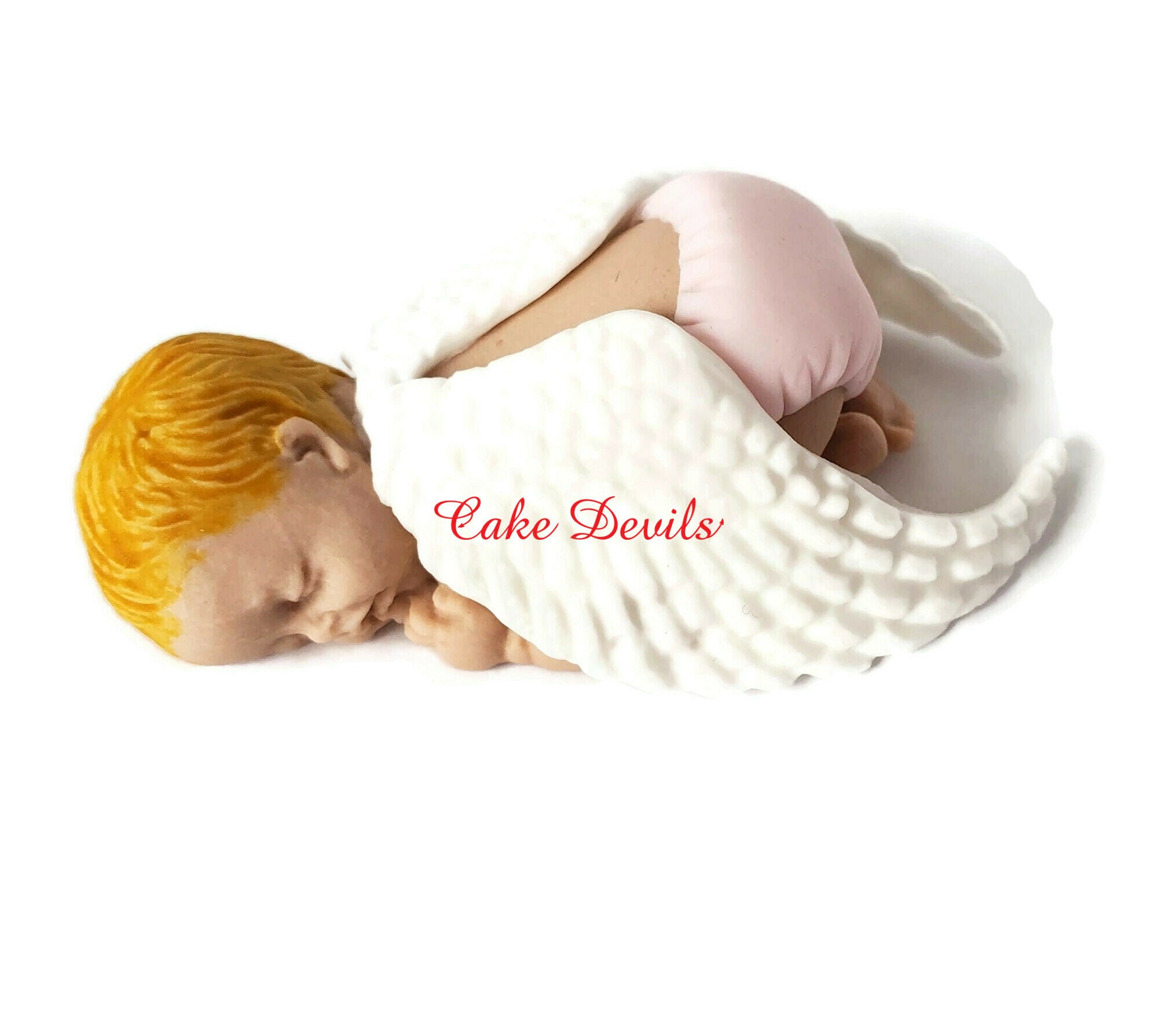 Angel Baby Cake Topper, Fondant Angel Baby Shower, Angel Cake ...