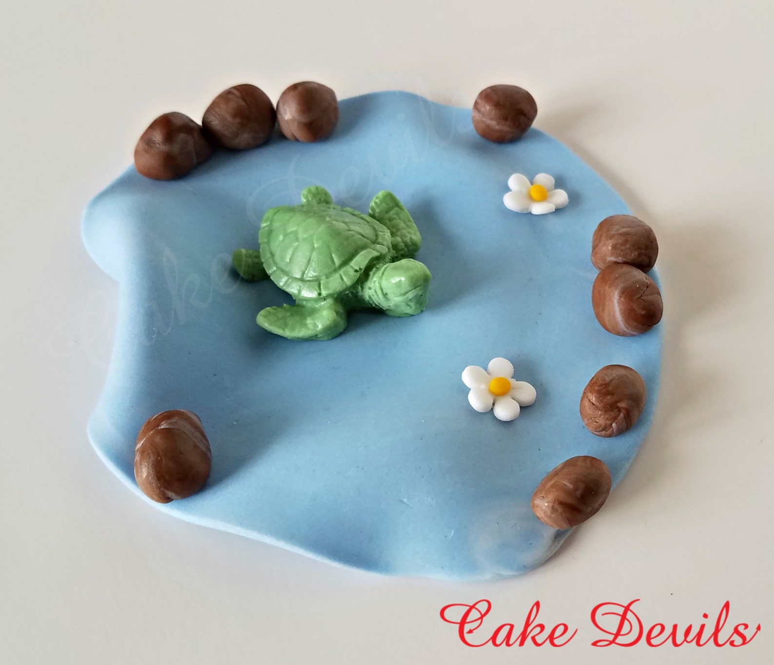 Turtle Cake Topper Fondant Sea Turtle Cake Decoration Sea - Etsy