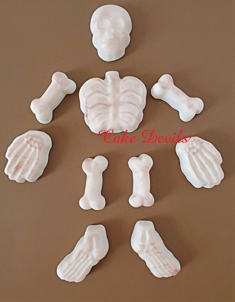 Fondant Skeleton Cake Topper Handmade Edible Sugar Skull - Etsy