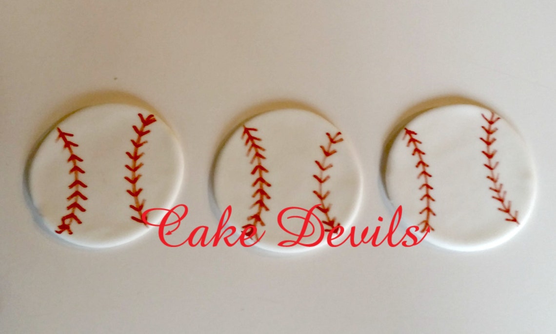 Fondant Baseball Cupcake Toppers Baseball Cake Decorations - Etsy