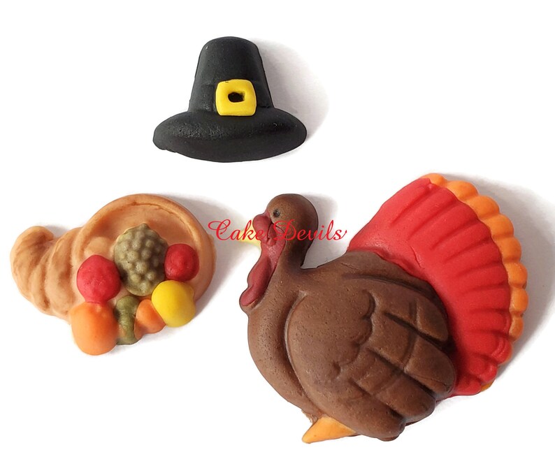 Fondant Thanksgiving Cake Toppers Handmade Fondant Turkey - Etsy