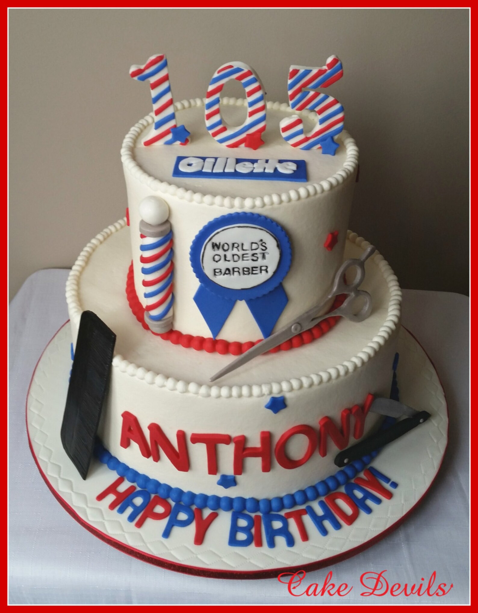 Barber Shop Cake Toppers, Comb & Scissors Cake Toppers, Fondant ...