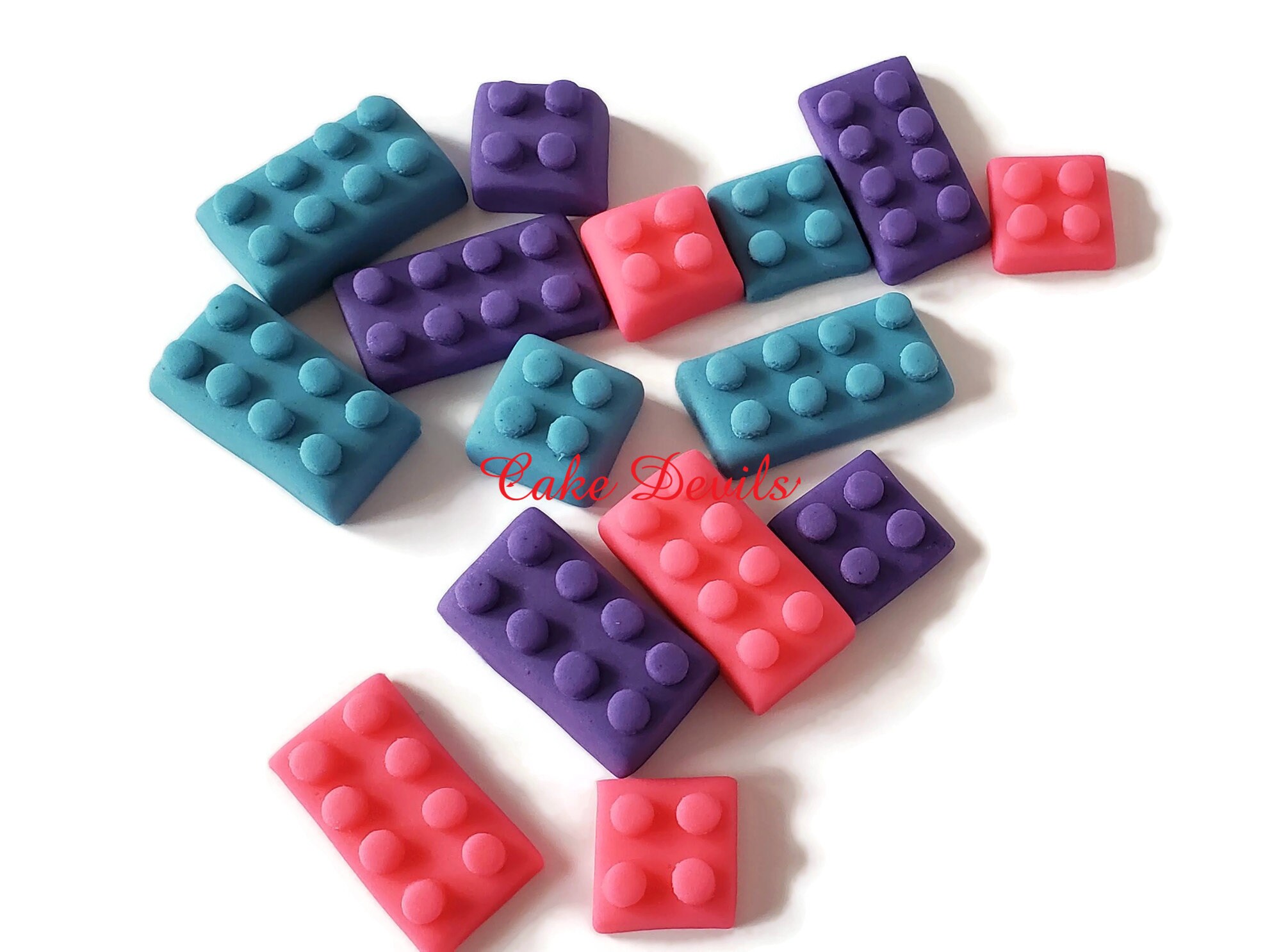 Fondant Building Blocks Cake Toppers Fondant Building Bricks | Etsy