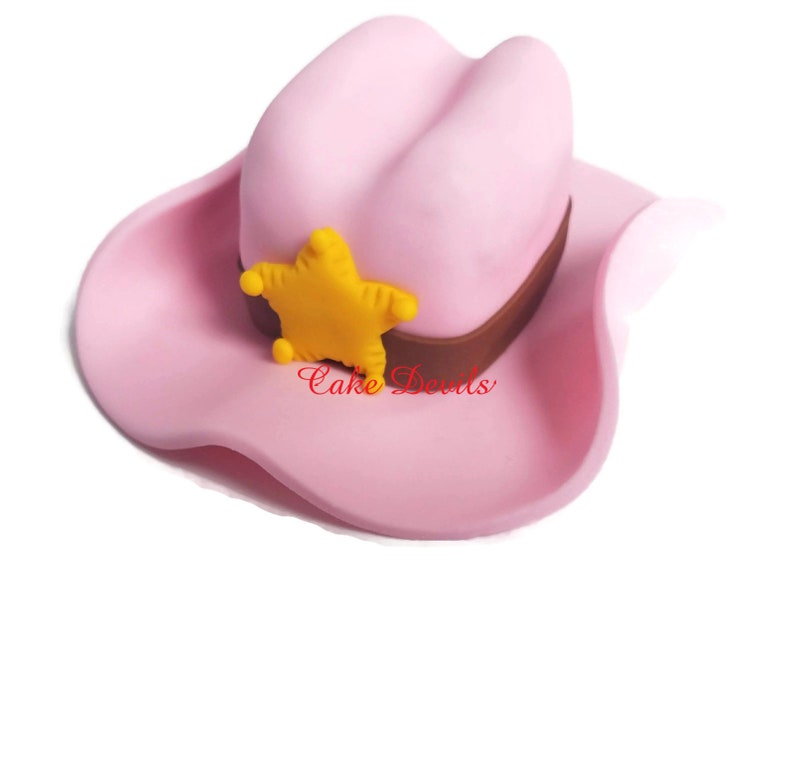 Cowgirl Hat Cake Topper, Handmade Edible, Fondant, Cowboy Hat Cake ...