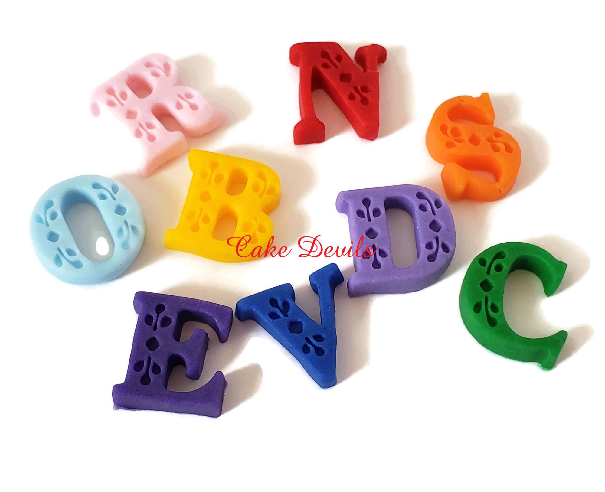 Fondant Letters, Handmade Edible Small Fondant Letters Cake Toppers ...