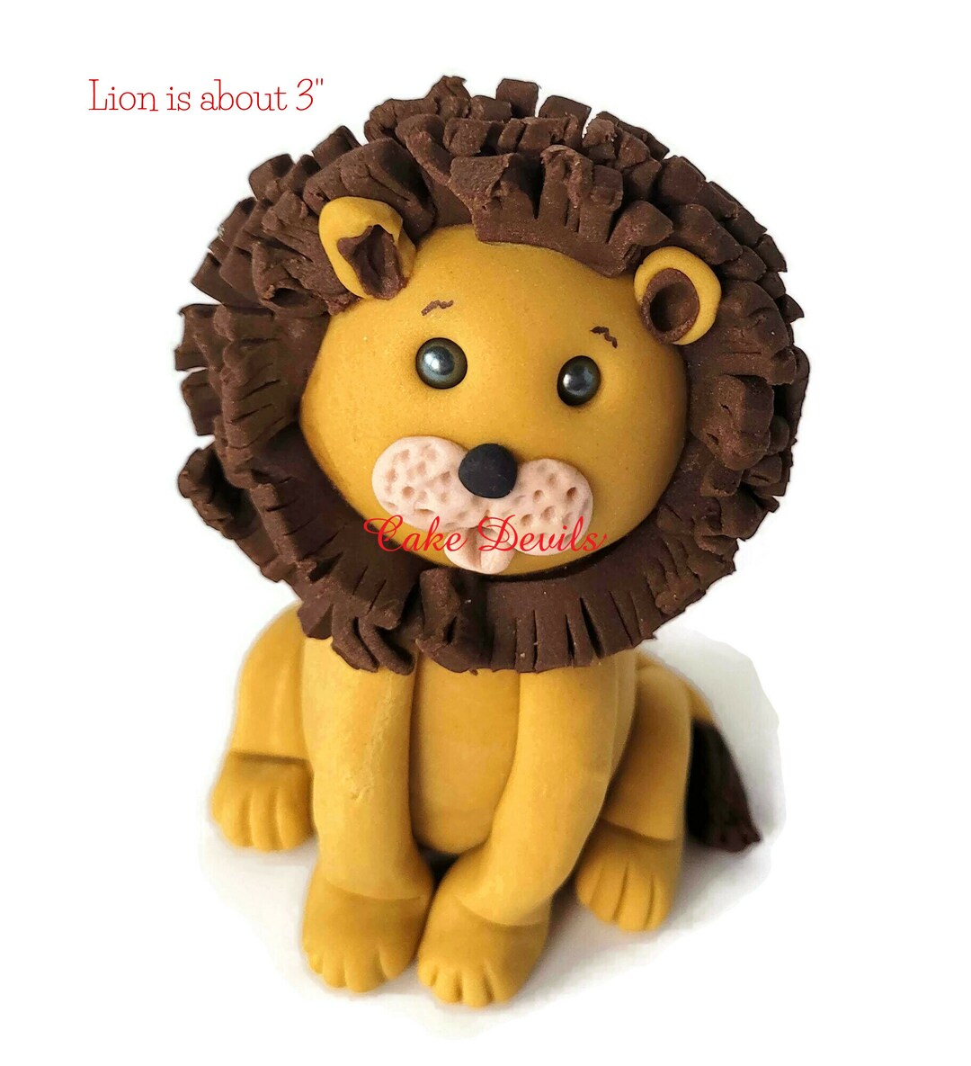 Fondant Lion, Lion Cake Topper, King of the Jungle, Birthday Party Cake ...