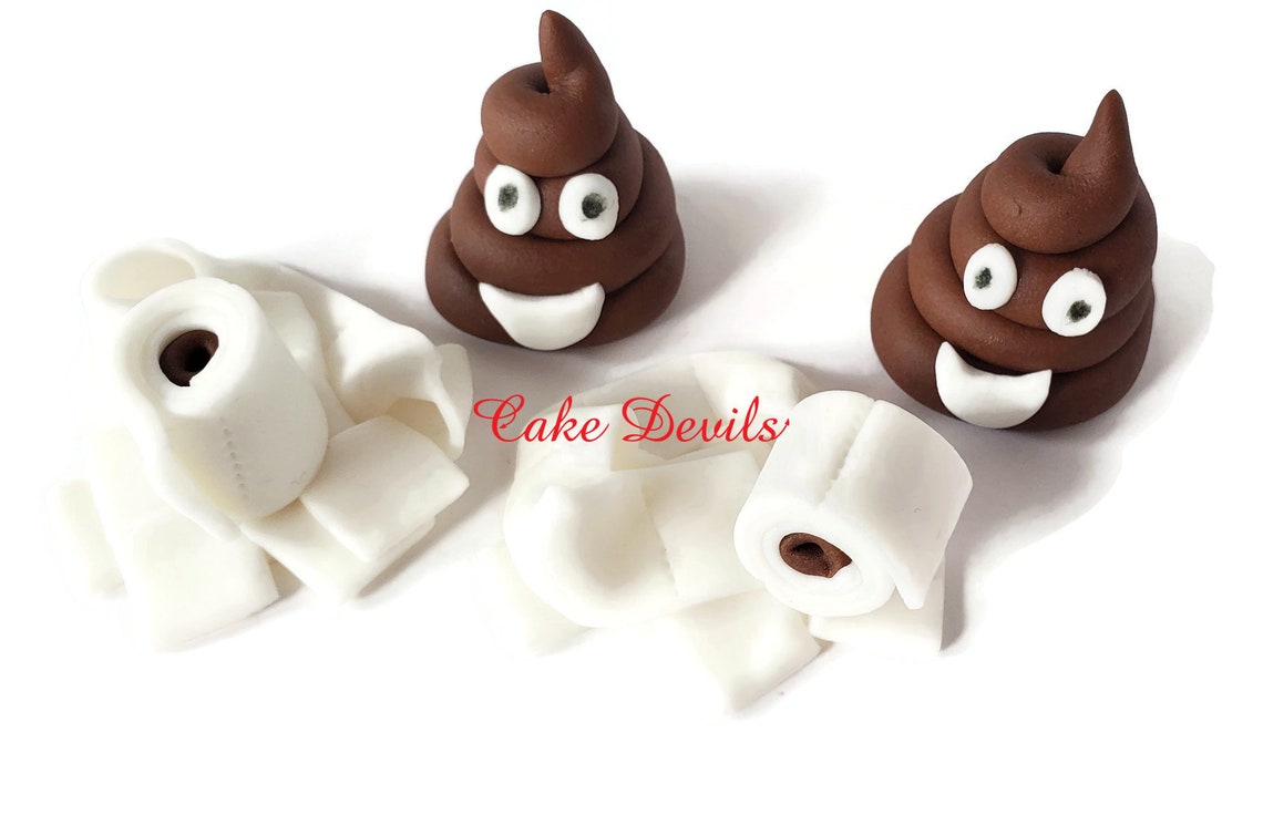 Holy Crap, Old As, Fondant Toilet Paper and Poop Cupcake Toppers ...