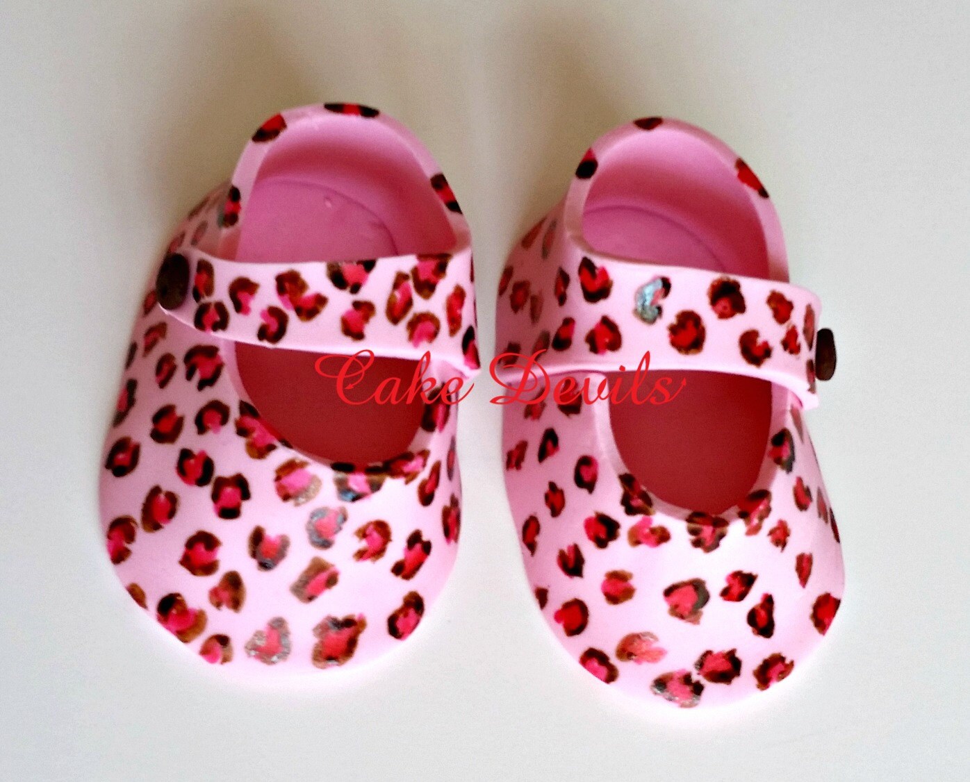 Leopard Print Fondant Baby Booties, Baby Shower, Handmade Cake Topper ...