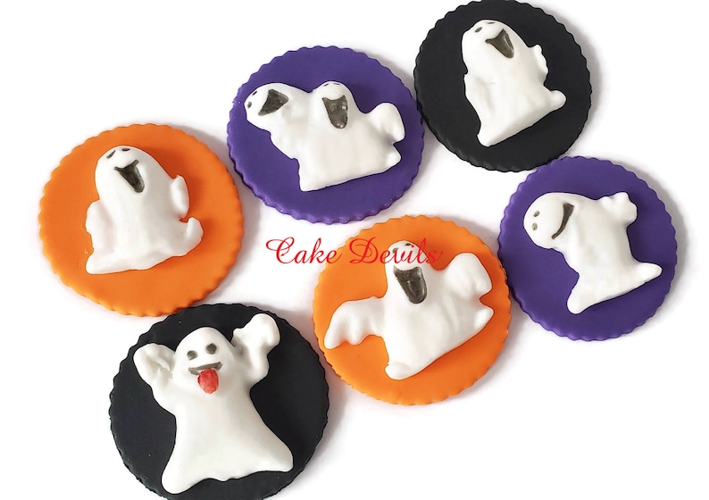 Fondant Ghost Cupcake Toppers Halloween Cake Decorations - Etsy