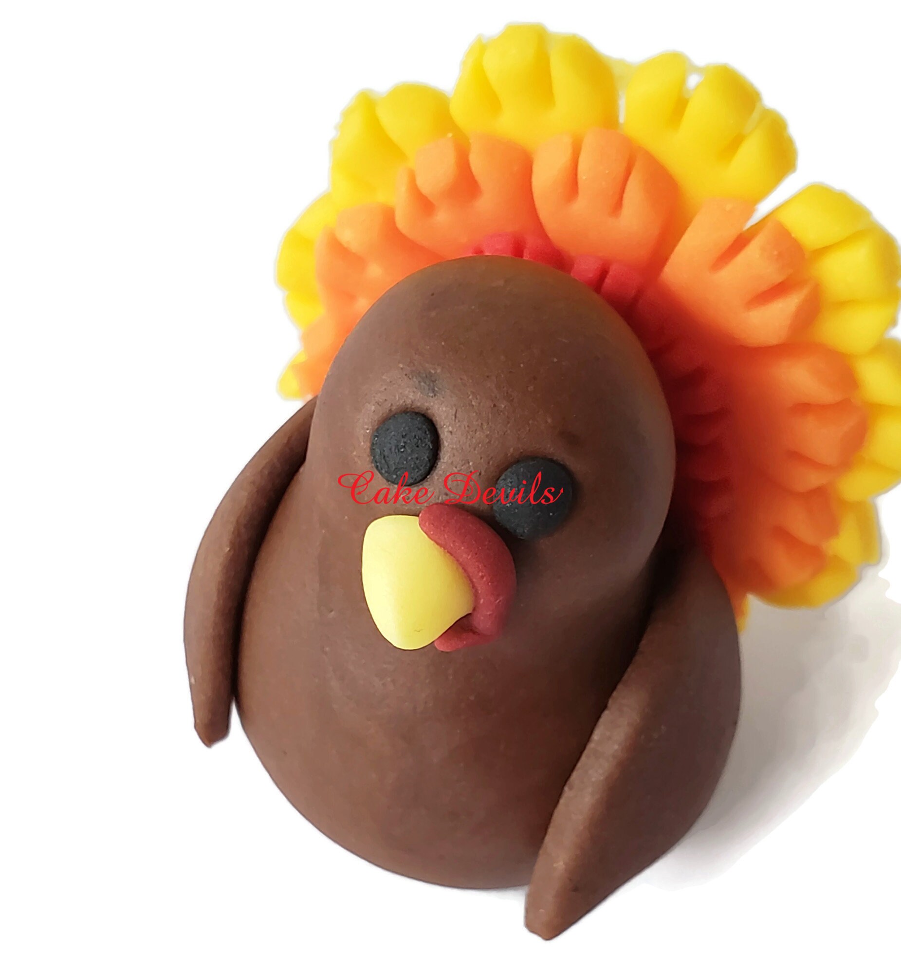 One Fondant Thanksgiving Cake Topper Handmade Fondant Turkey | Etsy