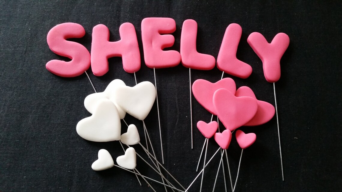 Handmade Edible Fondant Exploding Name With Stars or Hearts - Etsy