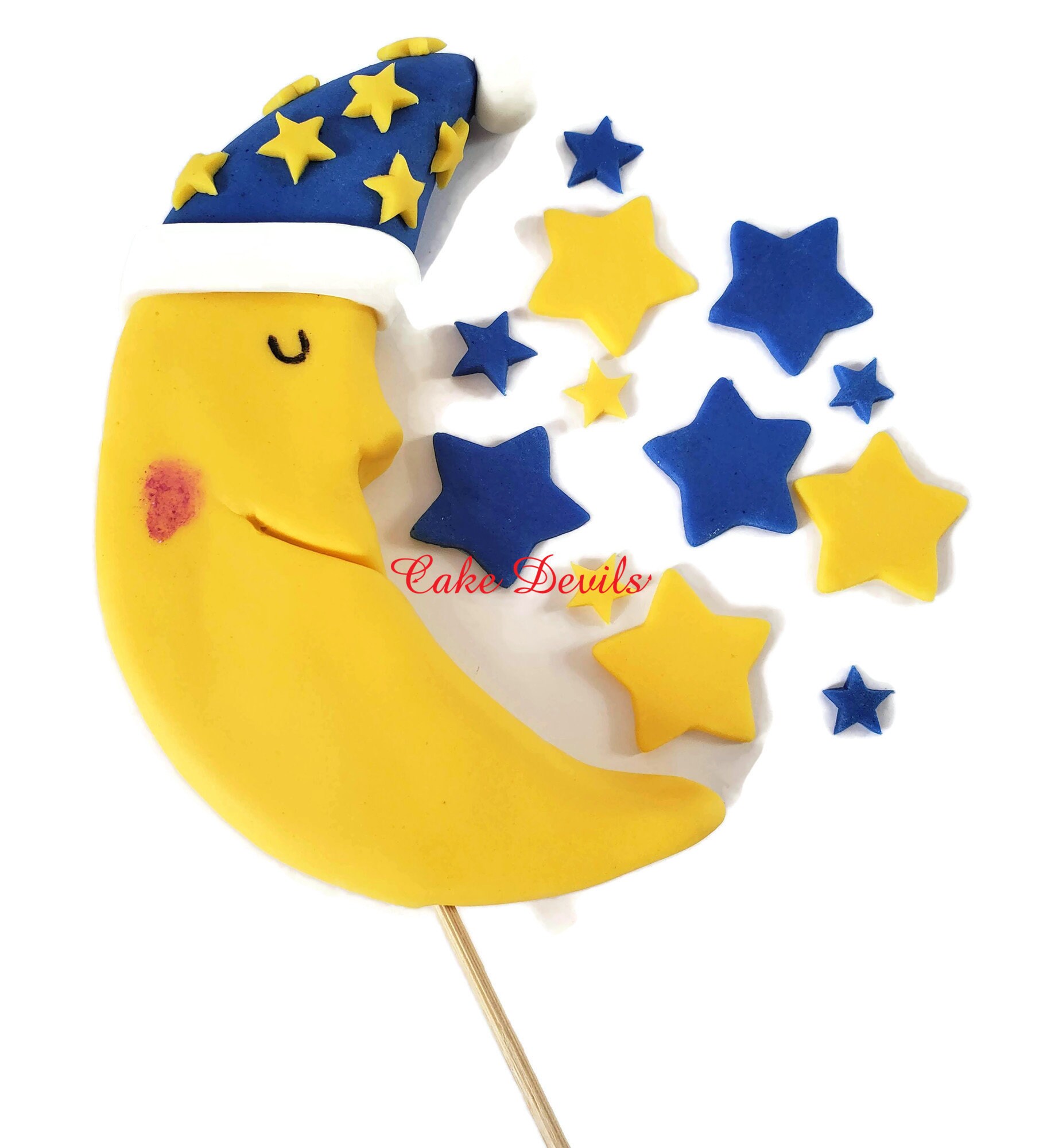 Fondant I Love You to the Moon and Back Cake Toppers, Handmade Edible ...