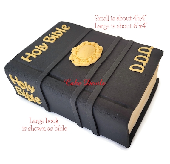 Fondant Holy Bible, LARGE Book Cake Topper, Cake Decorations, Handmade ...