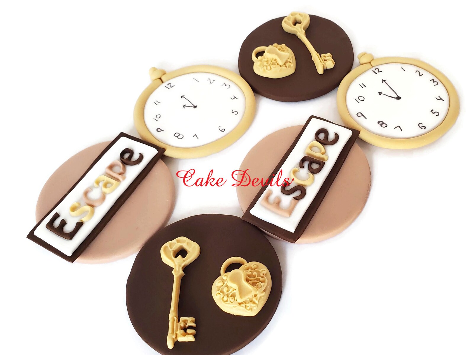 Escape Room Cupcake Toppers, Fondant Cake Decorations, Escape Party ...
