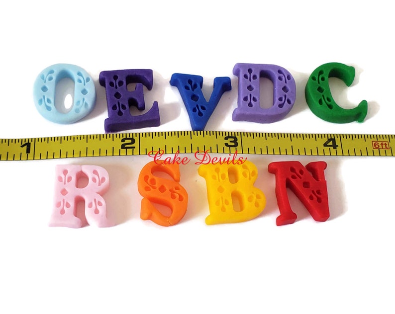 Fondant Letters, Handmade Edible Small Fondant Letters Cake Toppers ...