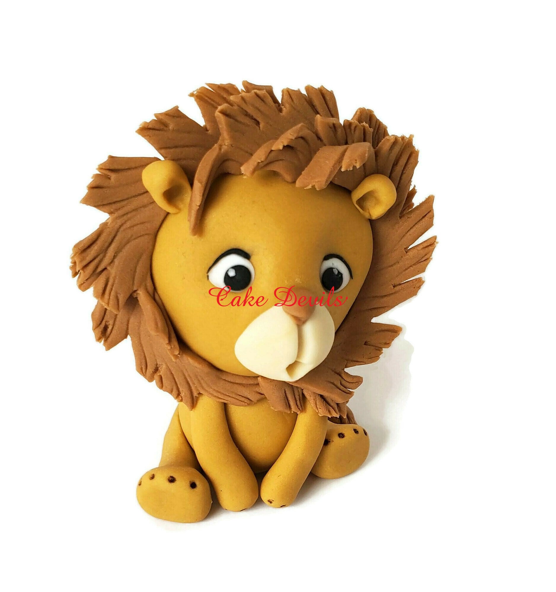 Fondant Lion Cake Topper, King of the Jungle Birthday Party Cake ...