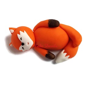 Fondant Sleeping Fox Cake Topper, Fox Cake Decoration, We Can Bearly ...