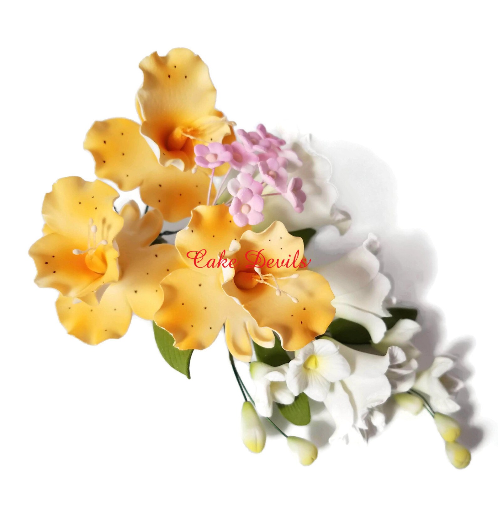 Special! Ready to Ship! Spring Flowers! Yellow Orange Fondant Daffodil ...
