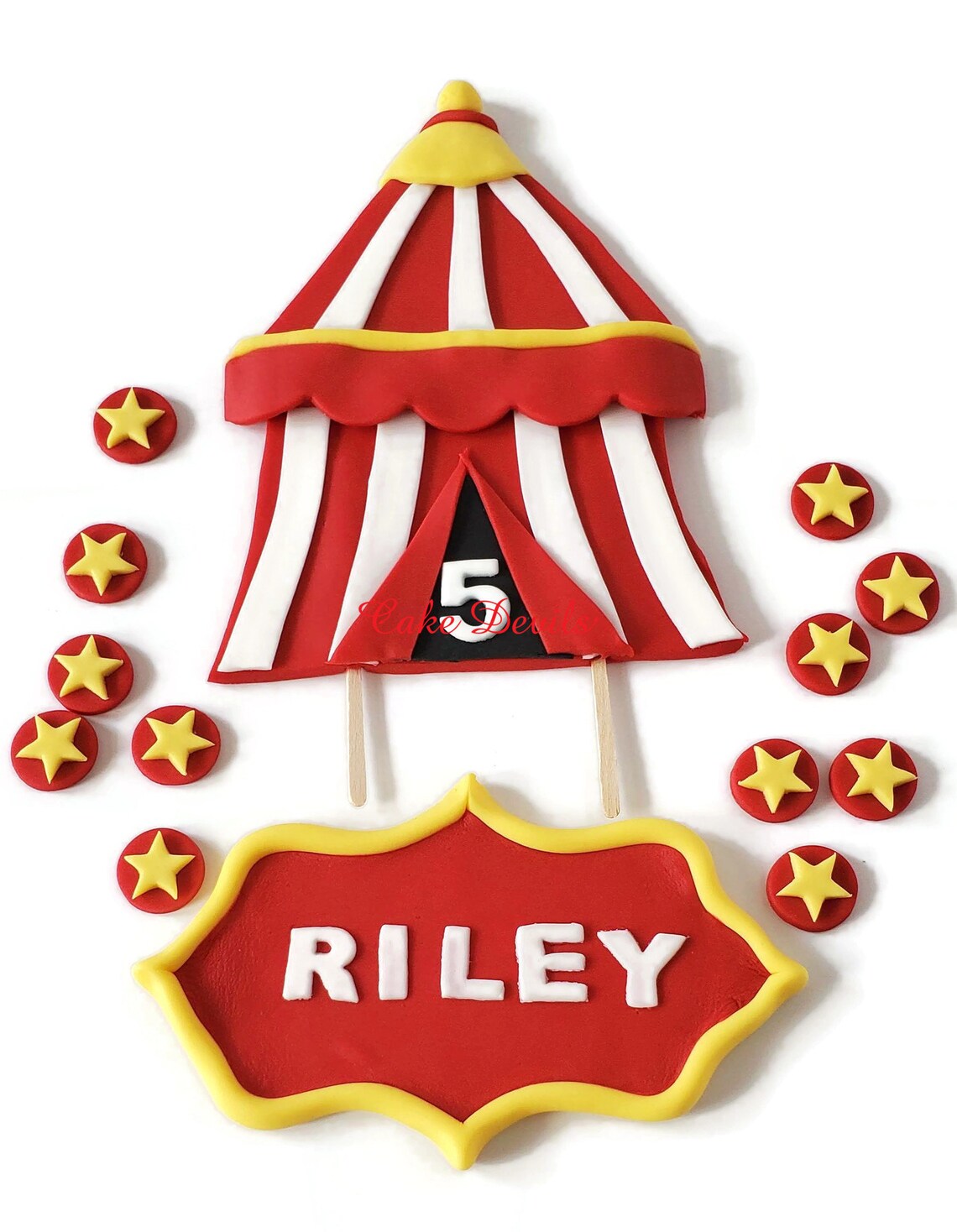 Circus Cake Toppers, Fondant Circus Tent, Circus Cake Decorations ...