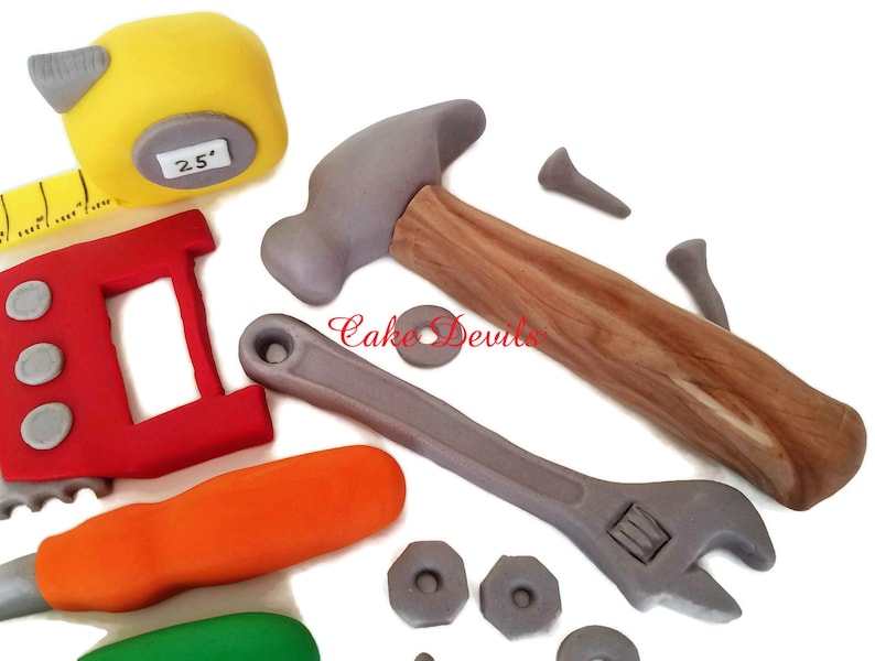 Tool Party Cake Toppers Colorful Tools Cake Decorations - Etsy