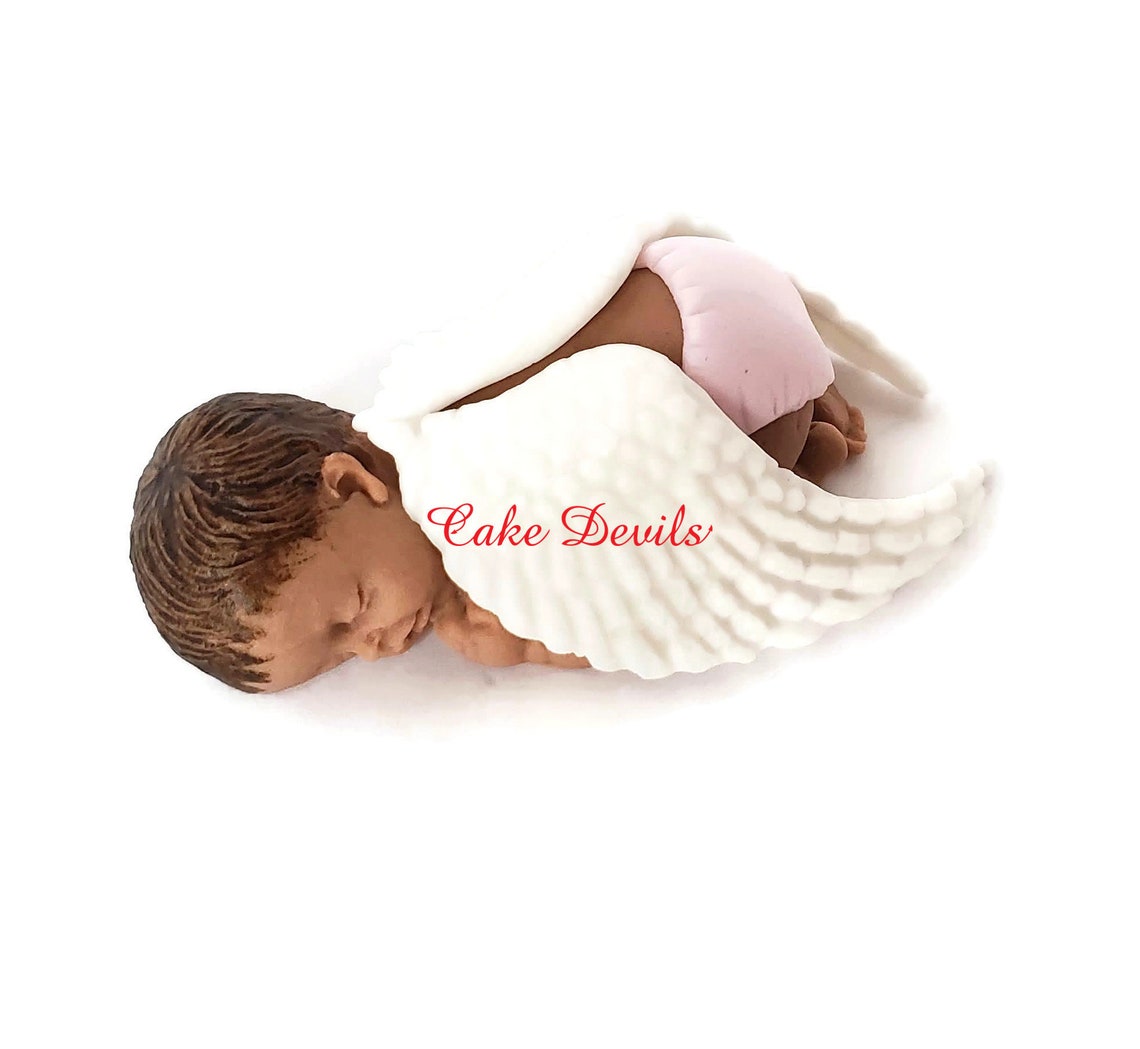 Angel Baby Cake Topper, Fondant Angel Baby Shower, Angel Cake ...