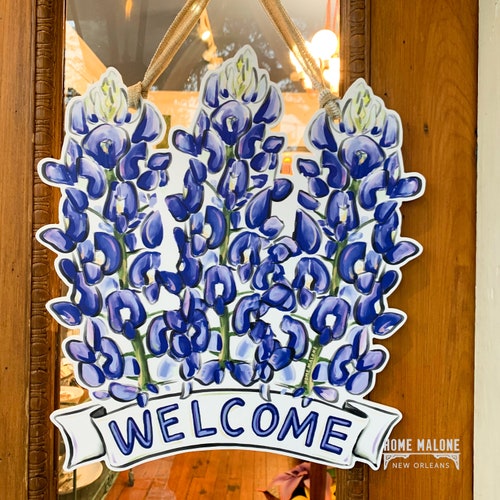 Bluebonnet Welcome Door Hanger: Home Malone New Orleans - Etsy