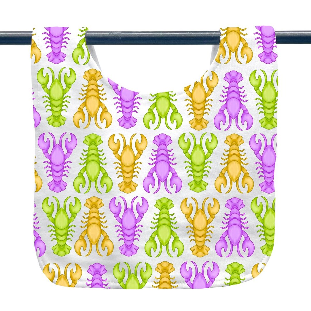 Mardi Gras Crawfish Baby Bib- Home Malone, New Orleans, Baby Shower ...