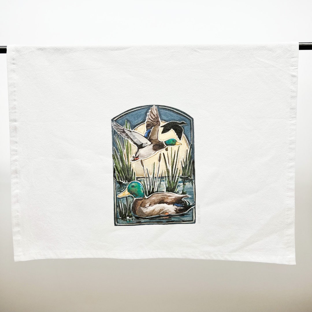 Mallard Ducks Tea Towel- New Orleans Art, Home Malone, Kitchen Towel ...
