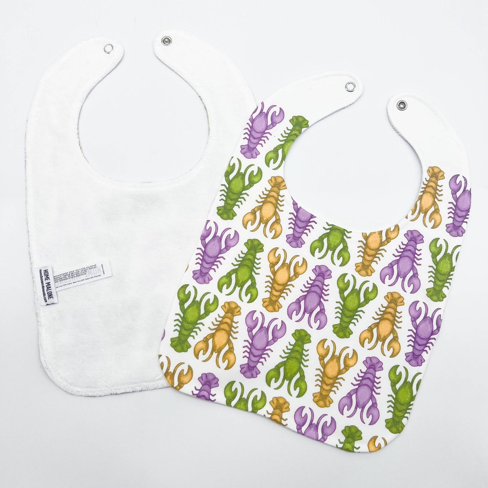 Mardi Gras Crawfish Baby Bib- Home Malone, New Orleans, Baby Shower ...
