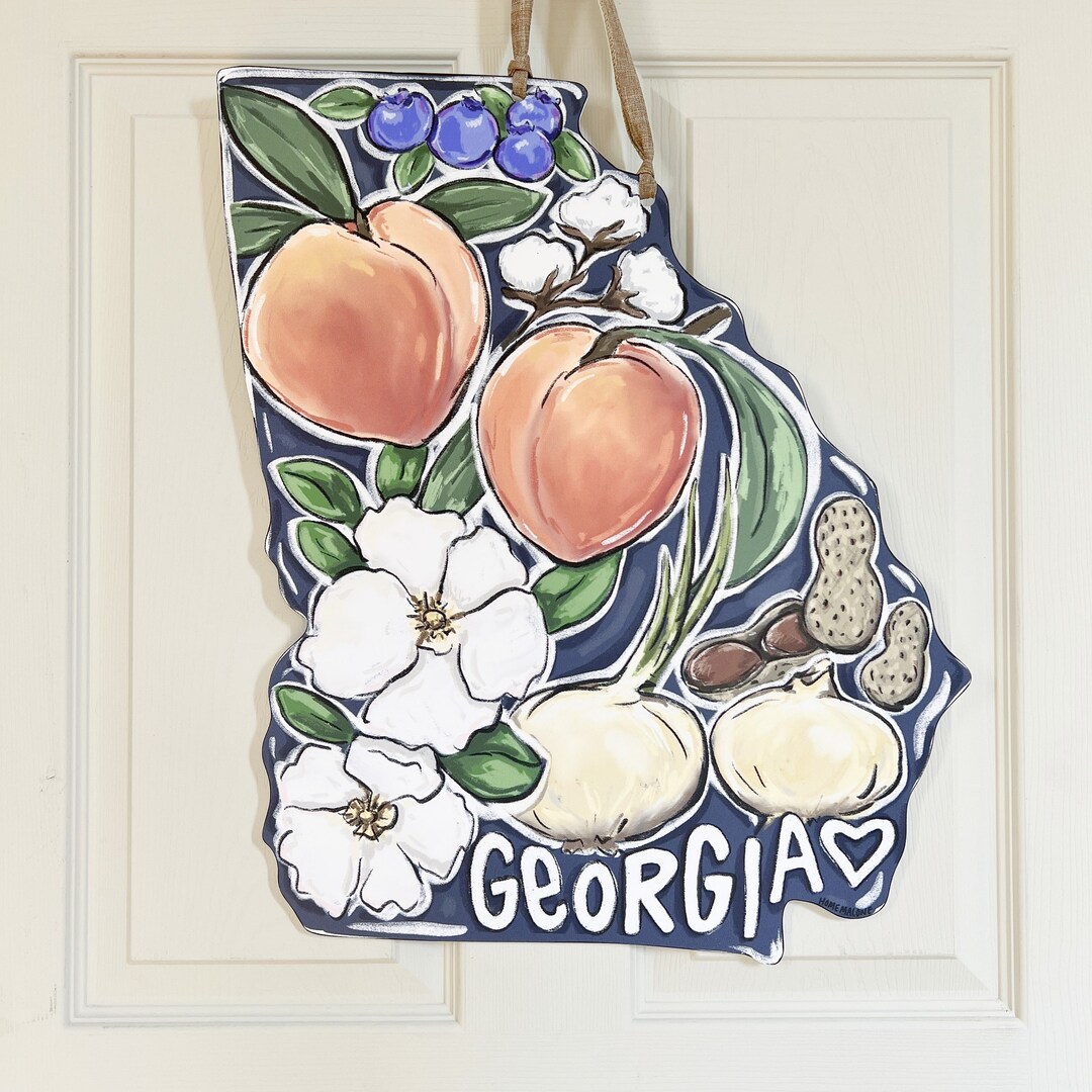 Georgia State Favorites Door Hanger-home Malone, USA, Southern State ...