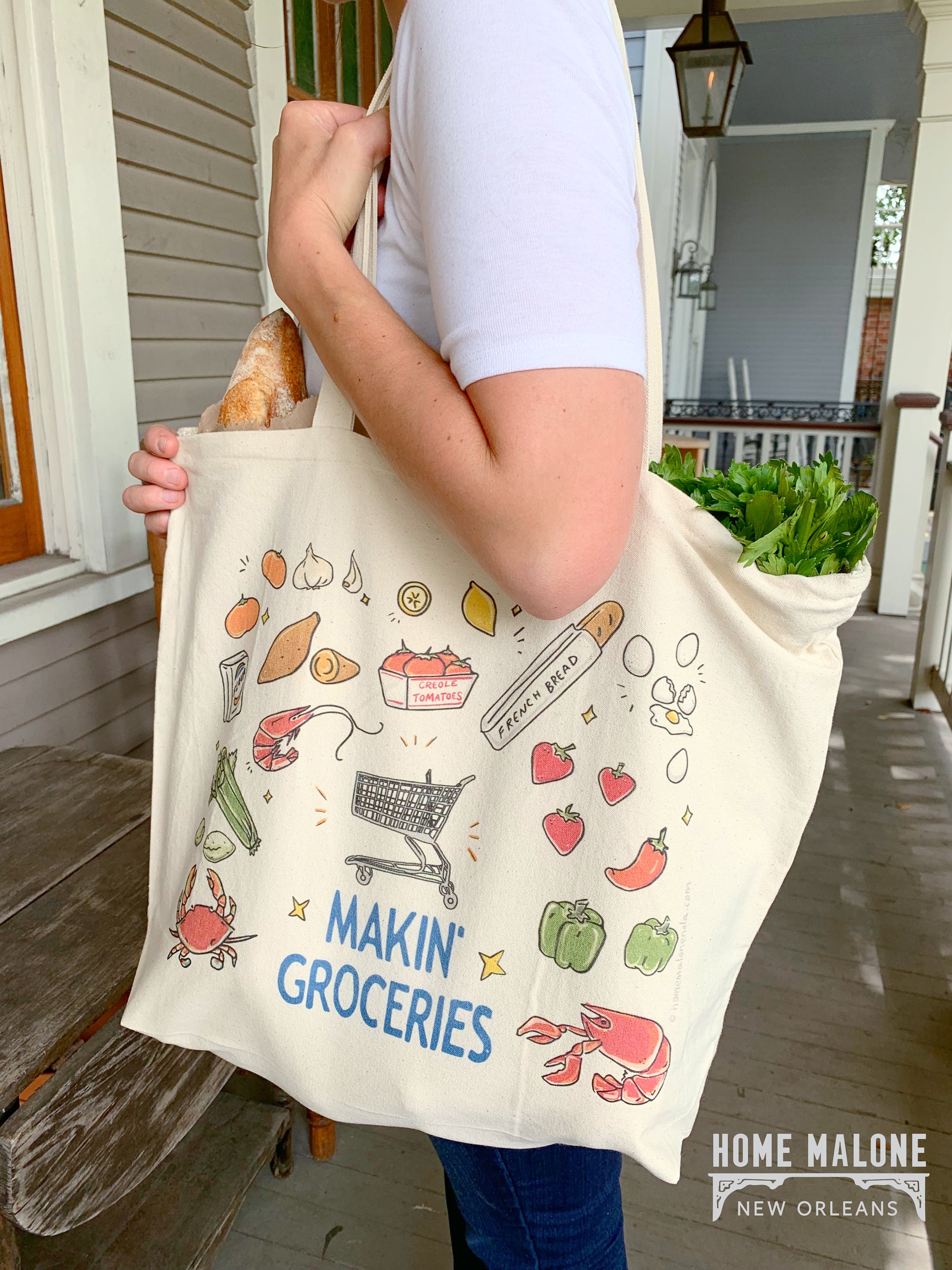 Makin' Groceries Reusable Shopping Tote - Grocery Bag, Home Malone, New ...
