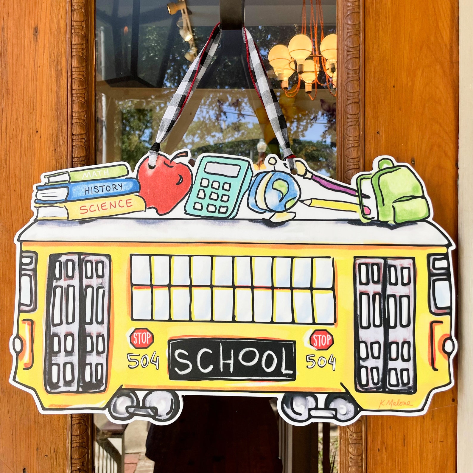 School Bus Streetcar Door Hanger Home Malone Made in USA - Etsy