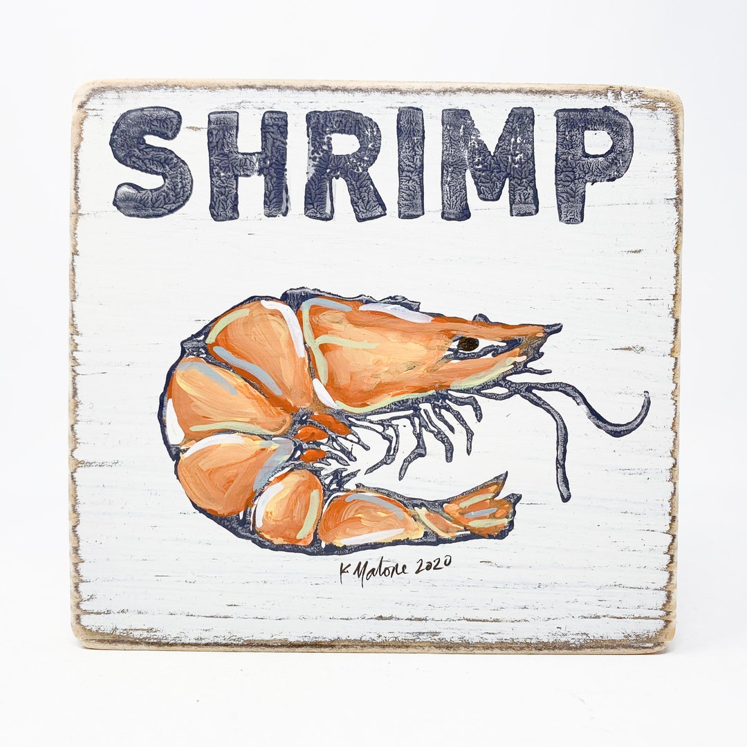 Shrimp: Wood Sign, New Orleans Art, Kitchen Art, Collectible Art ...