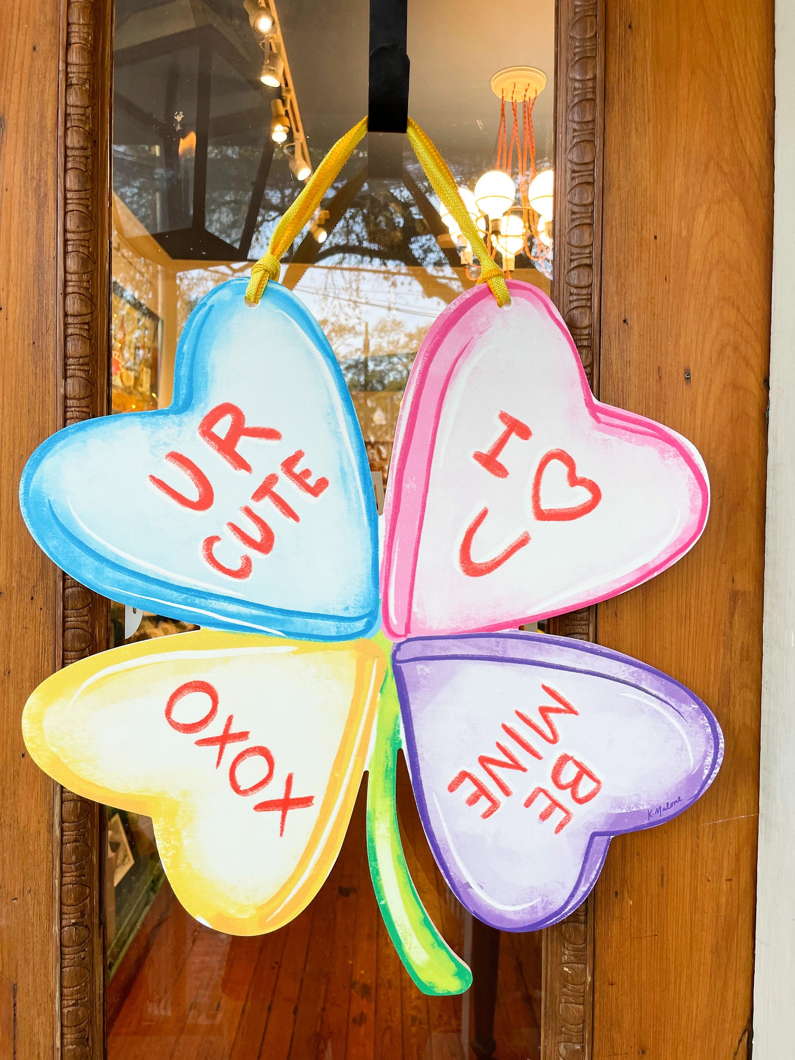 Conversation Hearts Valentine's Day Door Hanger Home | Etsy